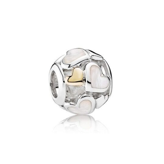 Conta PANDORA Corações Madrepérola e Ouro » LXBOUTIQUE